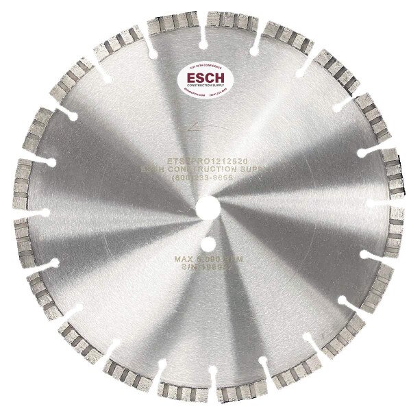 Esch ETSF PRO-12 12 X .125 X 20MM TURBO SEGMENTED DRY CUT DIAMOND BLADE ...
